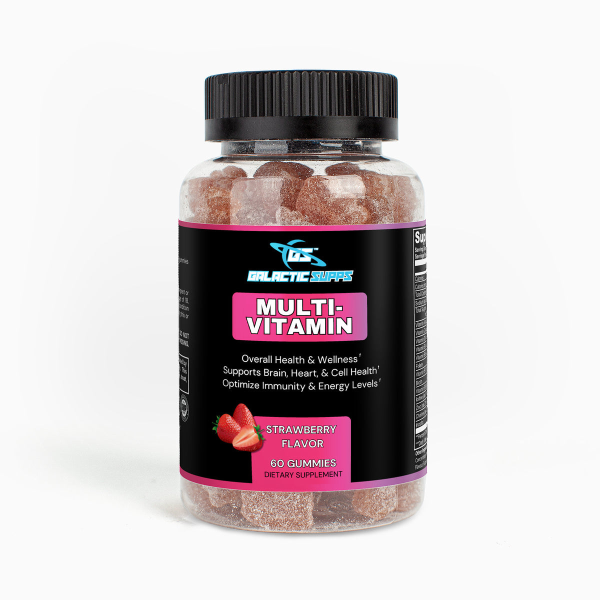 Adult Multivitamin Gummies - Strawberry Flavor, Daily Nutritional ...