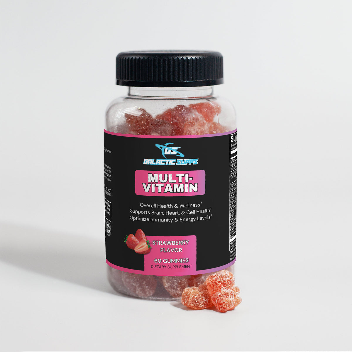 Adult Multivitamin Gummies - Strawberry Flavor, Daily Nutritional ...